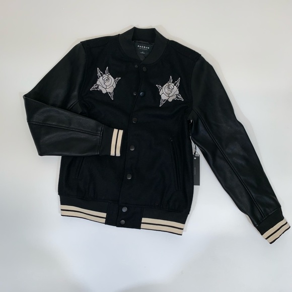 PacSun | Jackets & Coats | Pacsun Leather And Wool Bomber Jacket | Poshmark